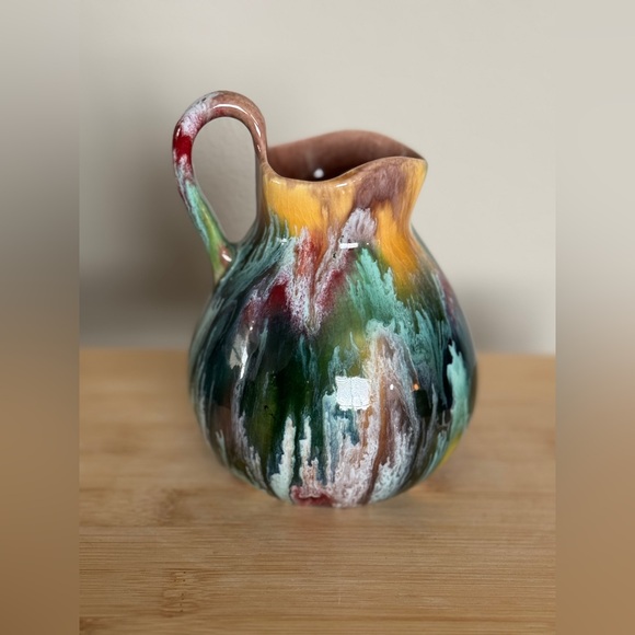 Art | Czechoslovakia Drip Glaze Art Pottery Pitcher 5 | Poshmark